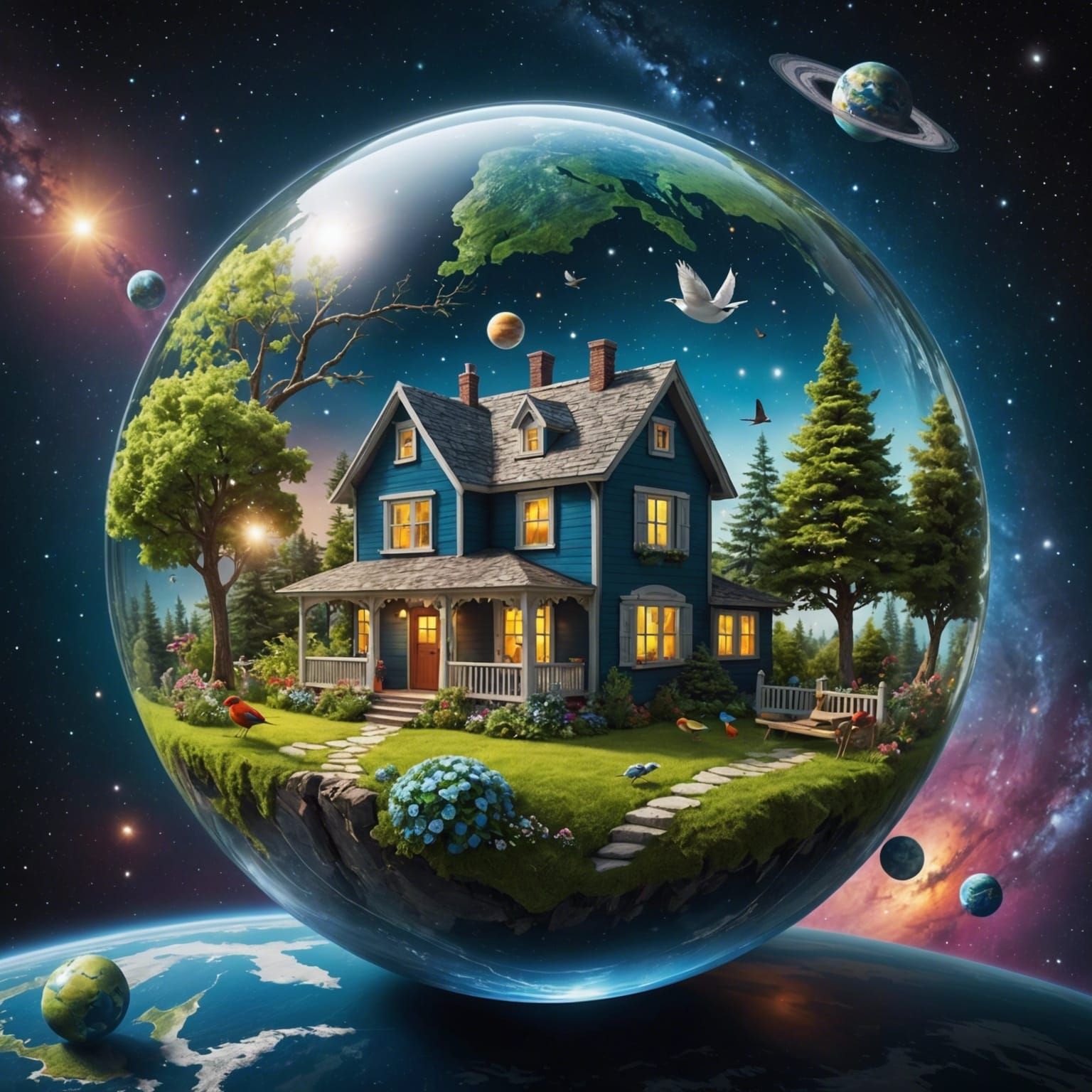 One earth... One home - AI Generated Artwork - NightCafe Creator