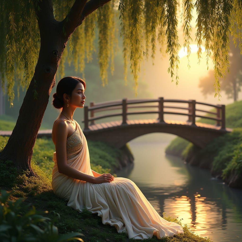 When sunsets are beautiful... - Serenely Adorned Woman Under...
