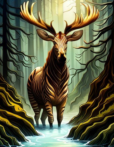 Zebra moose - AI Generated Artwork - NightCafe Creator