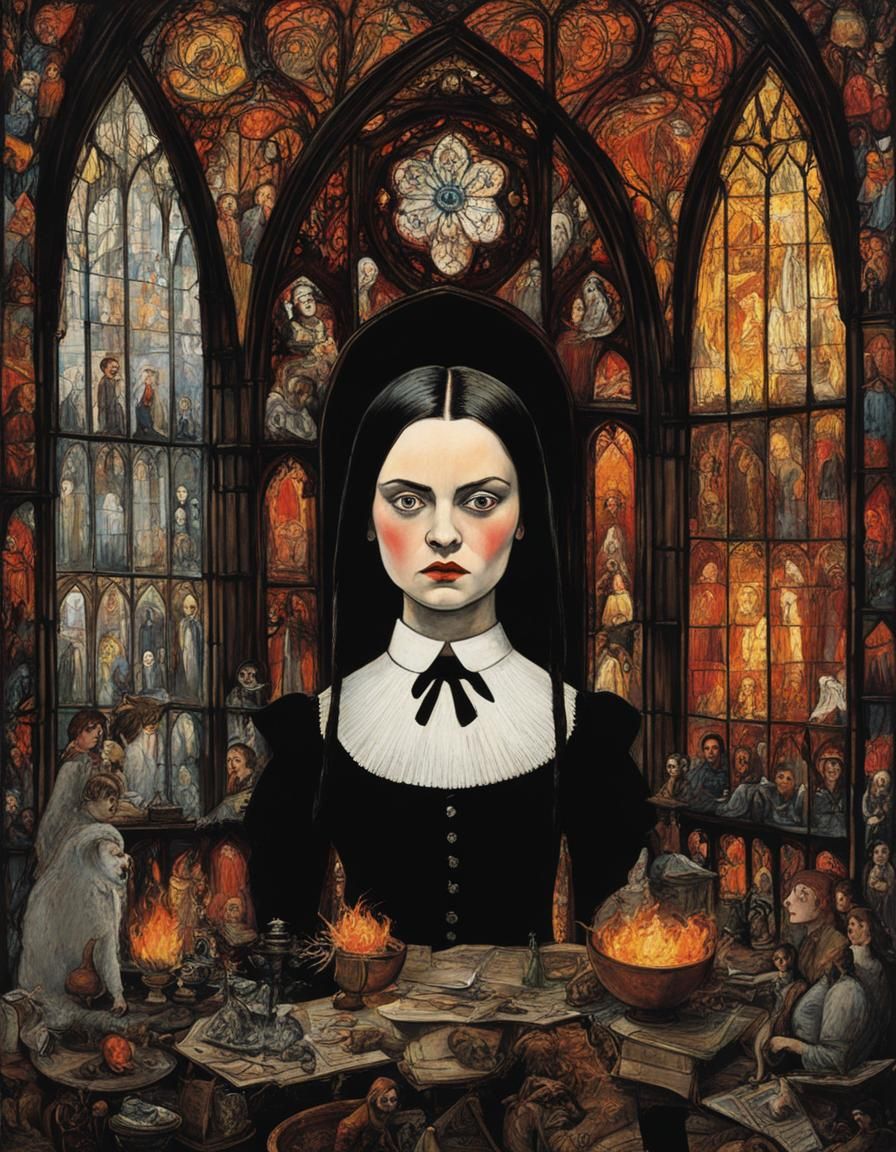 wednesday addams with striking haircut casts ice and fire in the midst ...