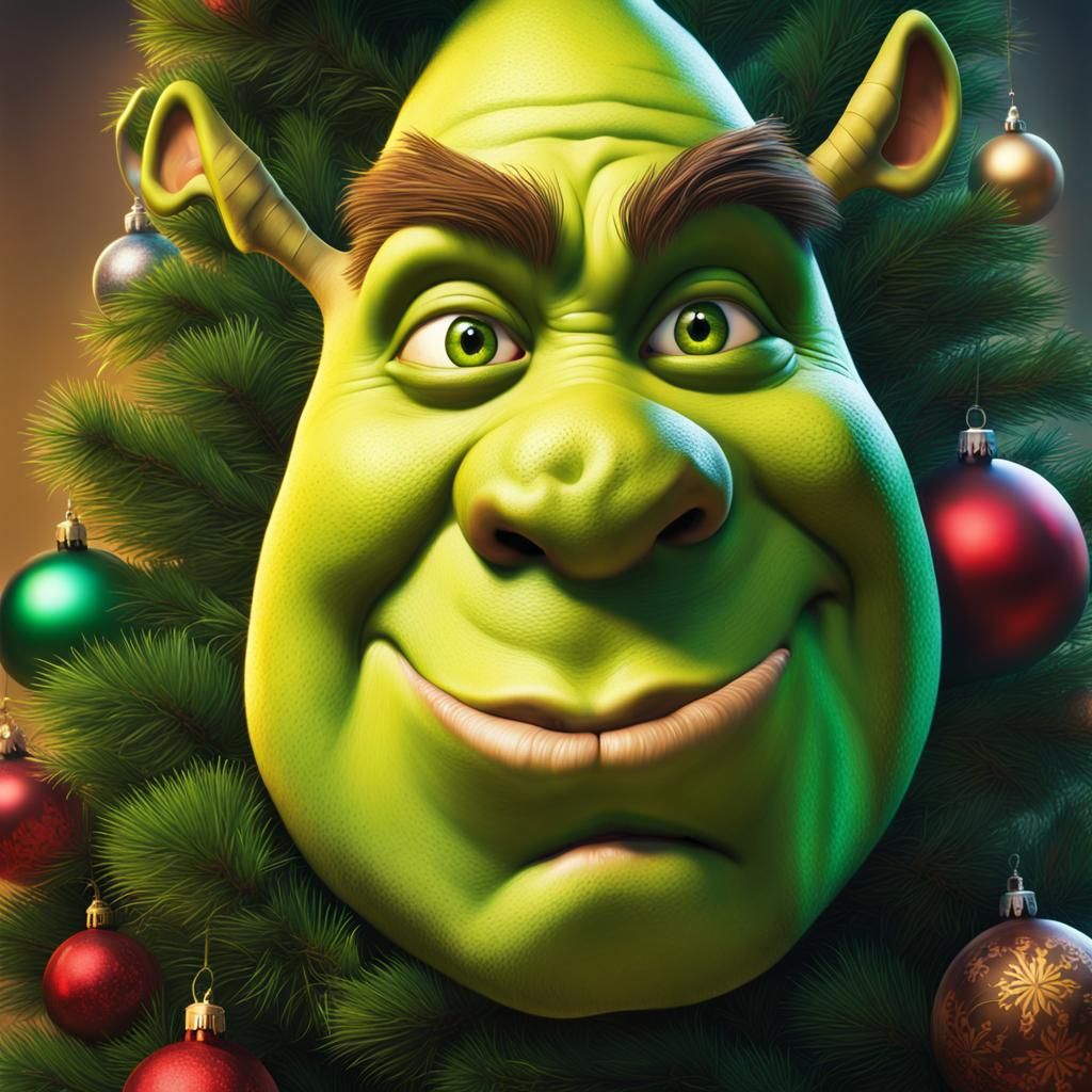 Shrek Christmas Tree - AI Generated Artwork - NightCafe Creator