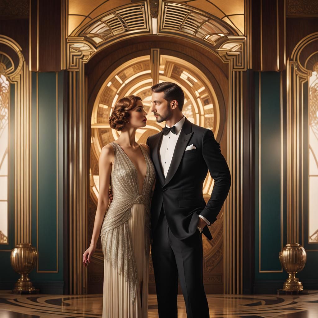 Art Deco couple - AI Generated Artwork - NightCafe Creator