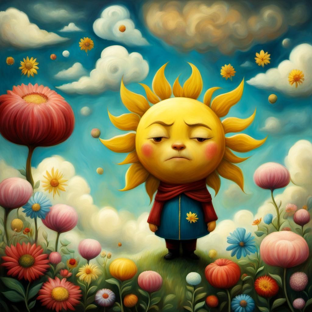 Grumpy Sun - AI Generated Artwork - NightCafe Creator