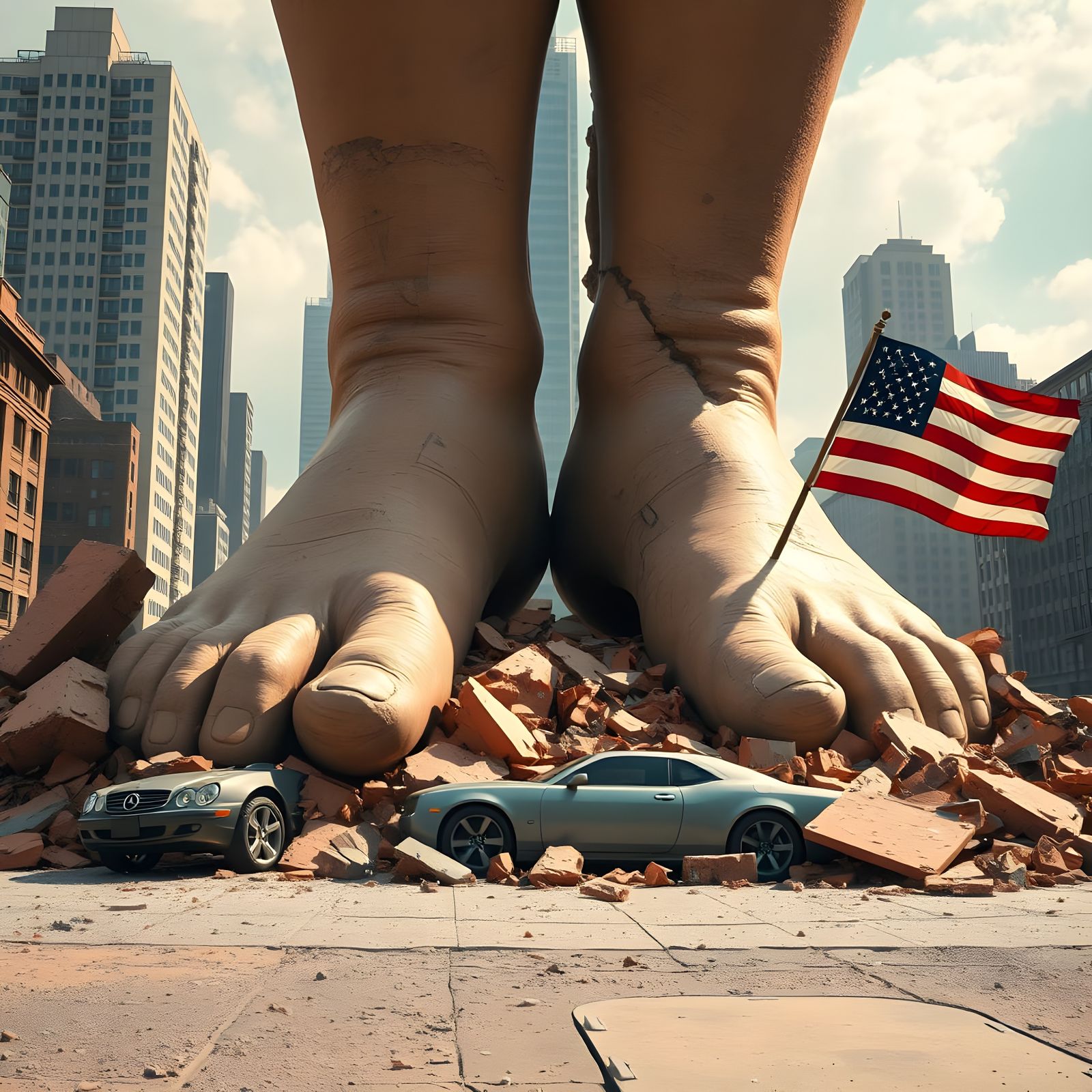 Feet of Clay - Post-Apocalyptic Clay Feet Rise from Ruins