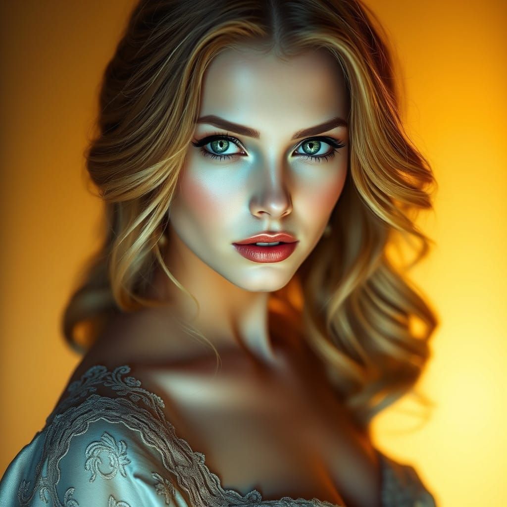 Stunning female portrait - Enchanting Lady in Elegant Regal...