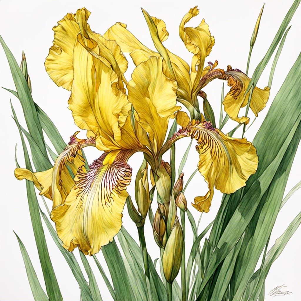 Yellow flag iris - AI Generated Artwork - NightCafe Creator