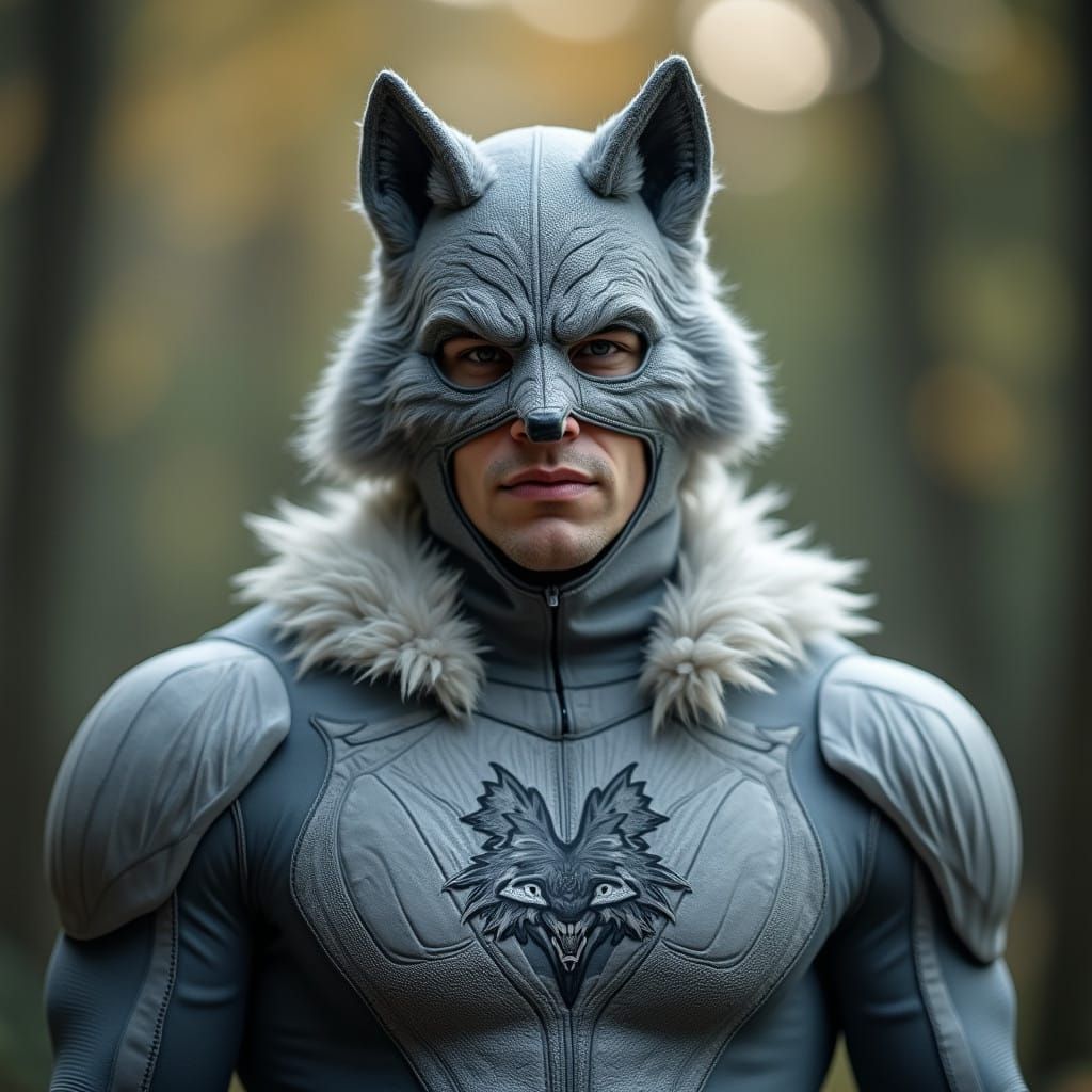 Grey Wolf III - Wolf-Inspired Superhero Portrait in Professi...