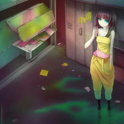 heaps of garbage outside tenement housing grey green mustard yellow hot ...