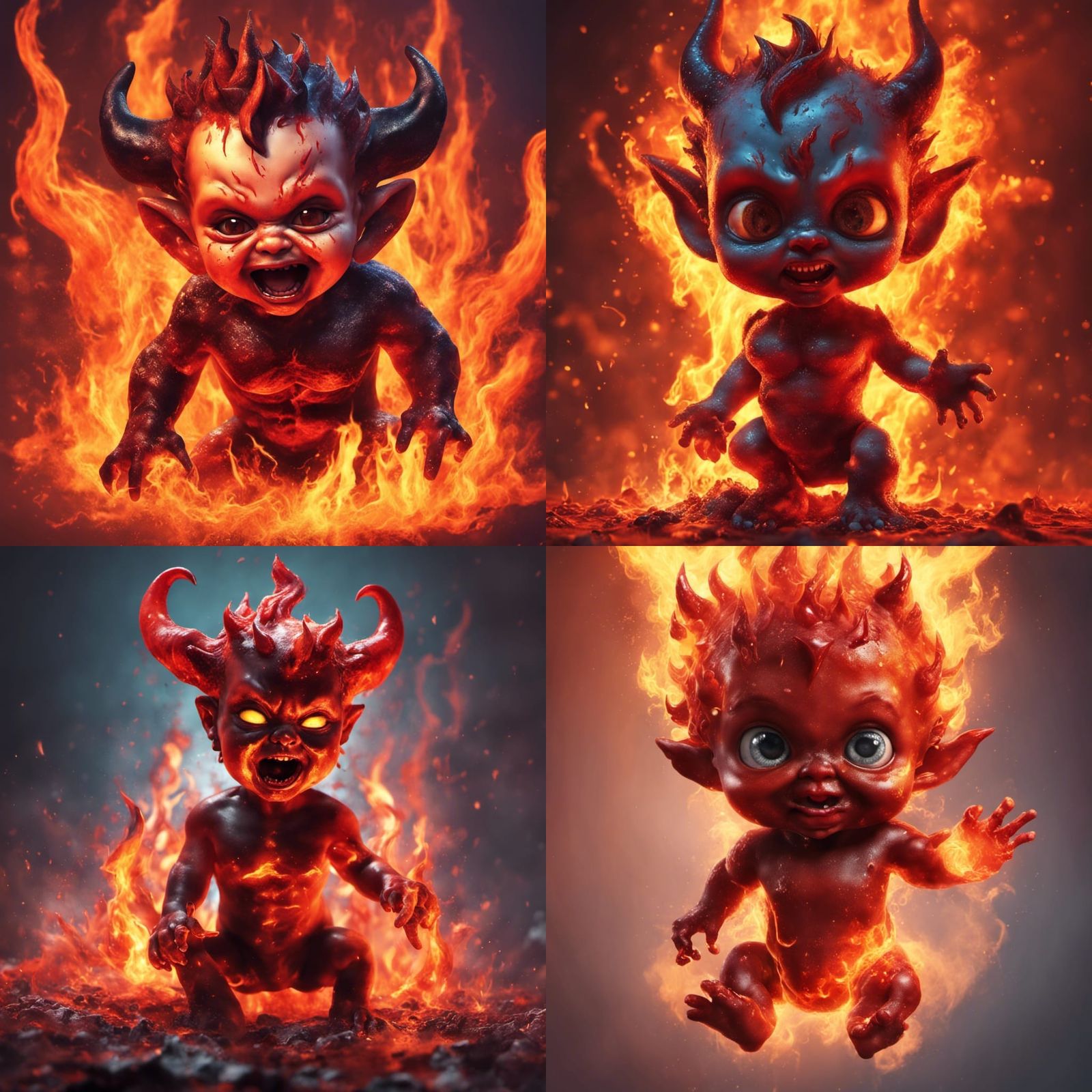 Devil Babies Burning - AI Generated Artwork - NightCafe Creator