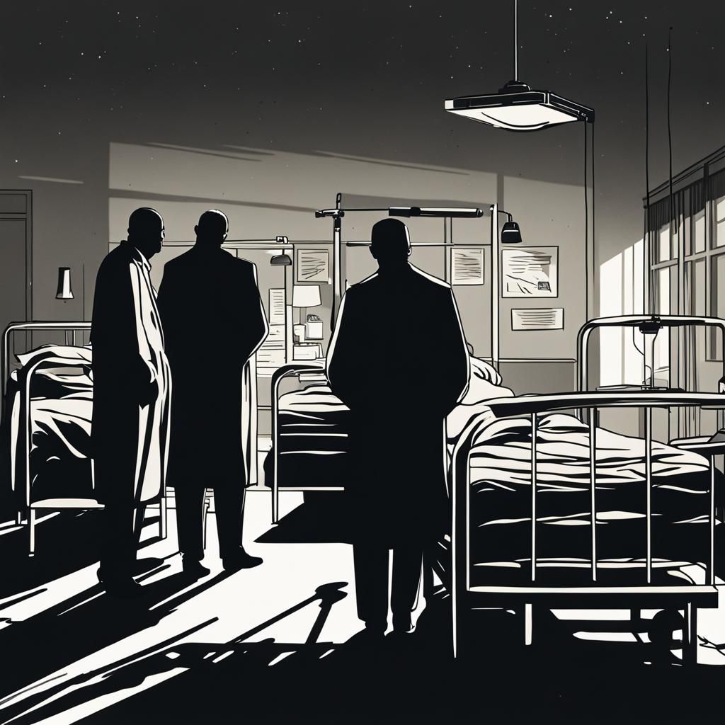 Tall Shadow men at night over hospital bed - AI Generated Artwork ...