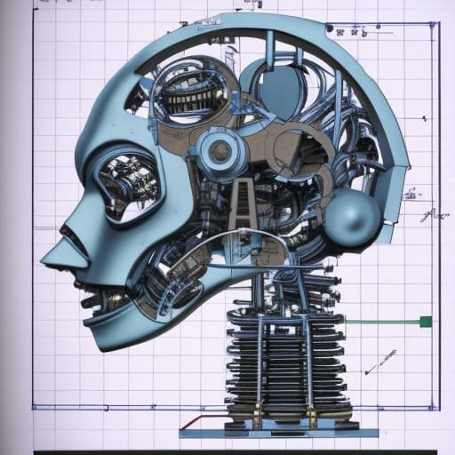 Robot Blueprint 08 - AI Generated Artwork - NightCafe Creator