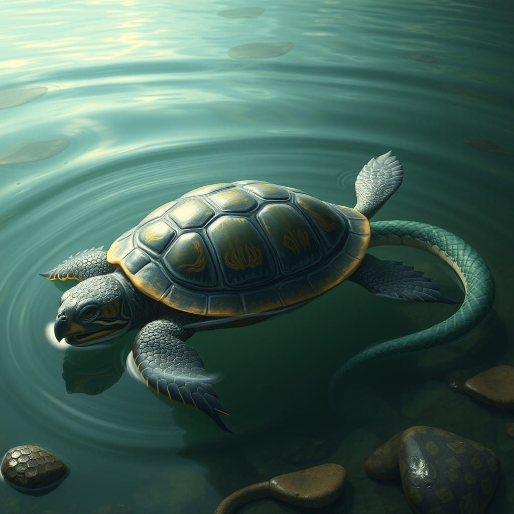 spinning turtle of Strange River - Mythical Turtle Emerges f...