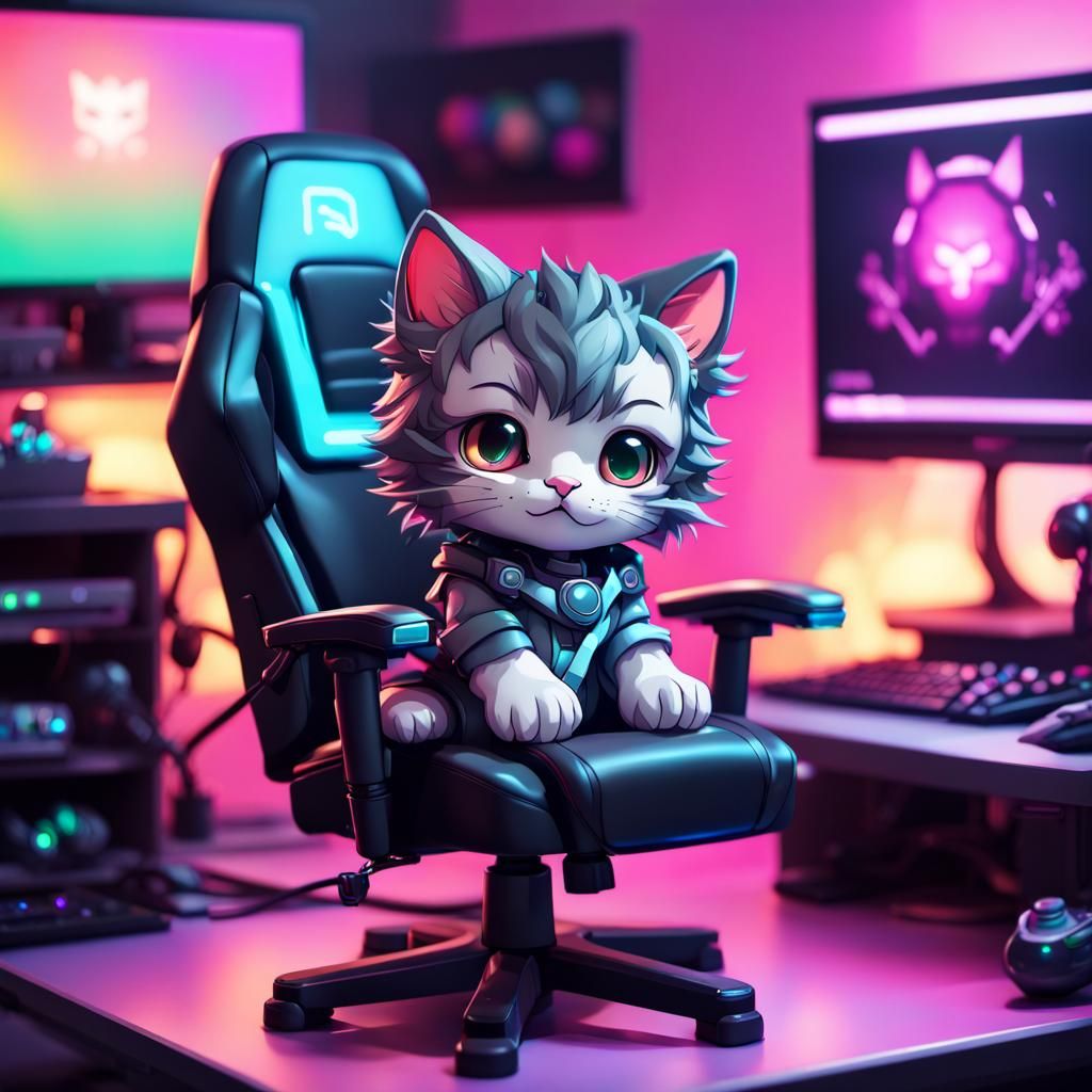 Gamer Cat - AI Generated Artwork - NightCafe Creator