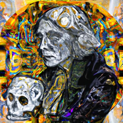 Portrait with the scull - AI Generated Artwork - NightCafe Creator