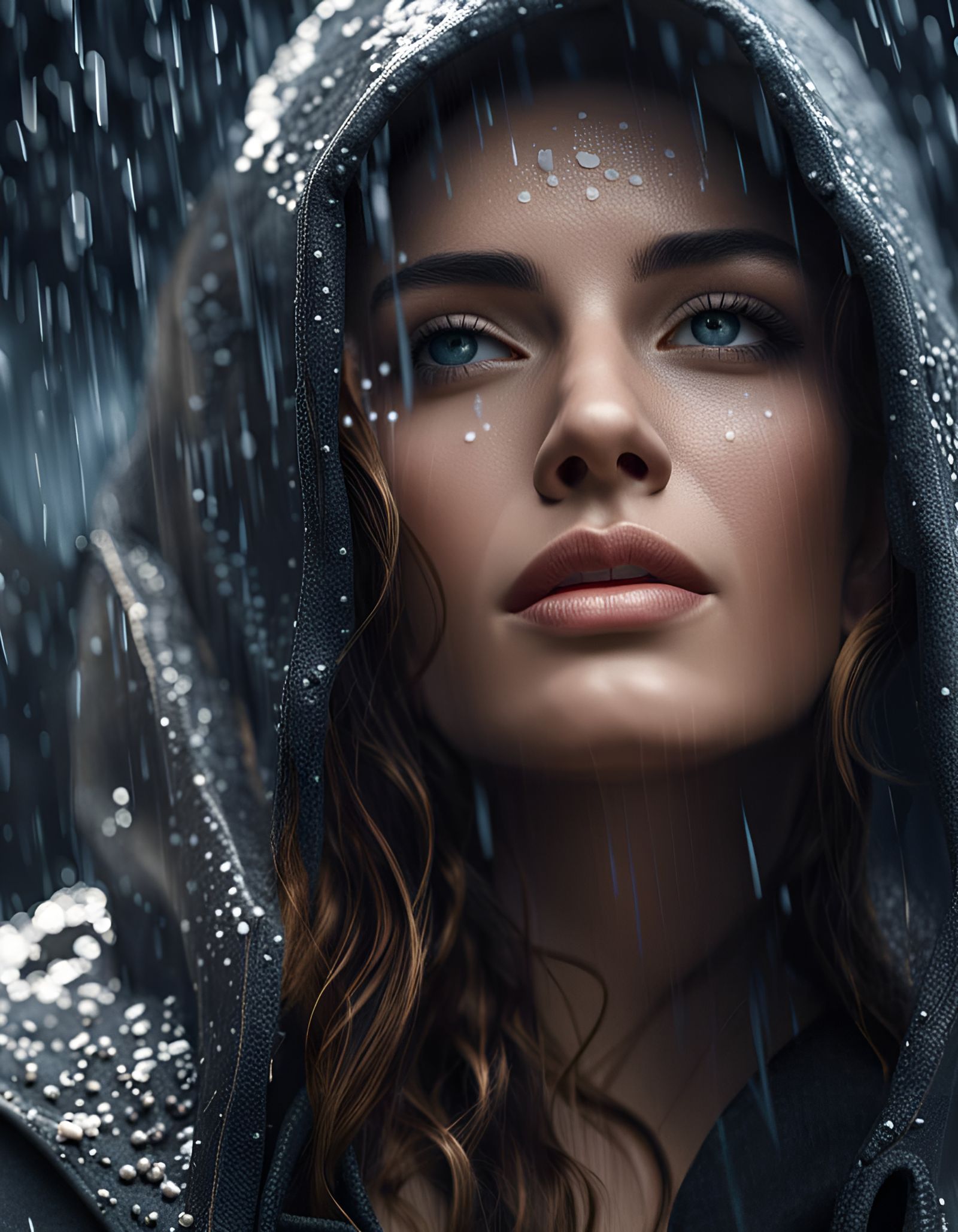 Woman in the Rain - AI Generated Artwork - NightCafe Creator