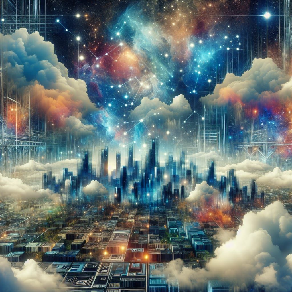 Cosmic City In the Sky. - AI Generated Artwork - NightCafe Creator
