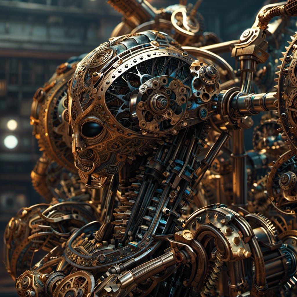 ((best quality)), ((masterpiece)), portrait of an intricate (mechanical ...