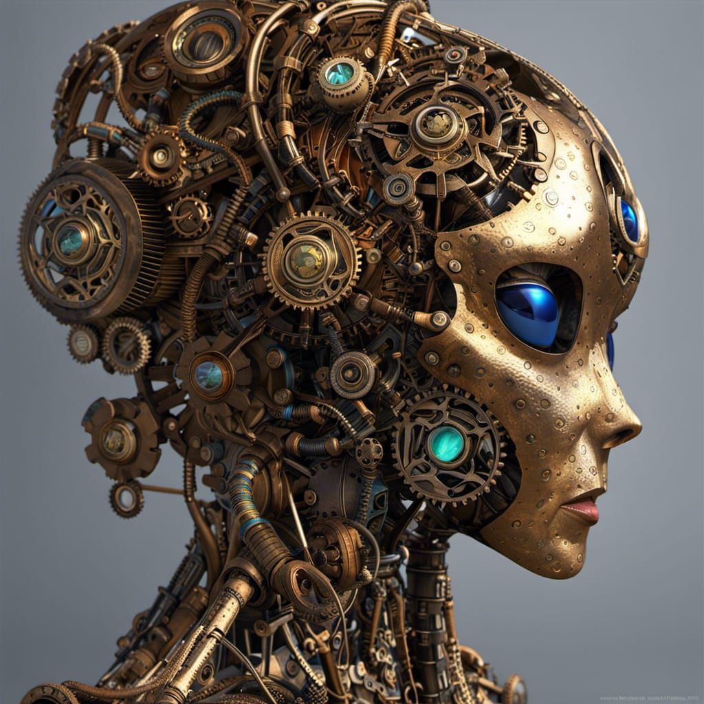 ((best quality)), ((masterpiece)), portrait of an intricate (mechanical ...