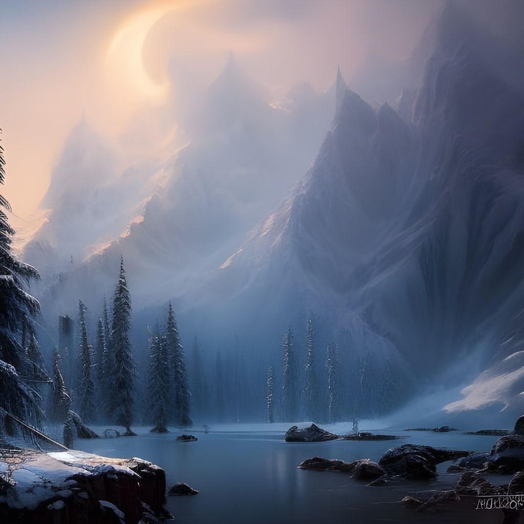 Winterscape 3 - AI Generated Artwork - NightCafe Creator