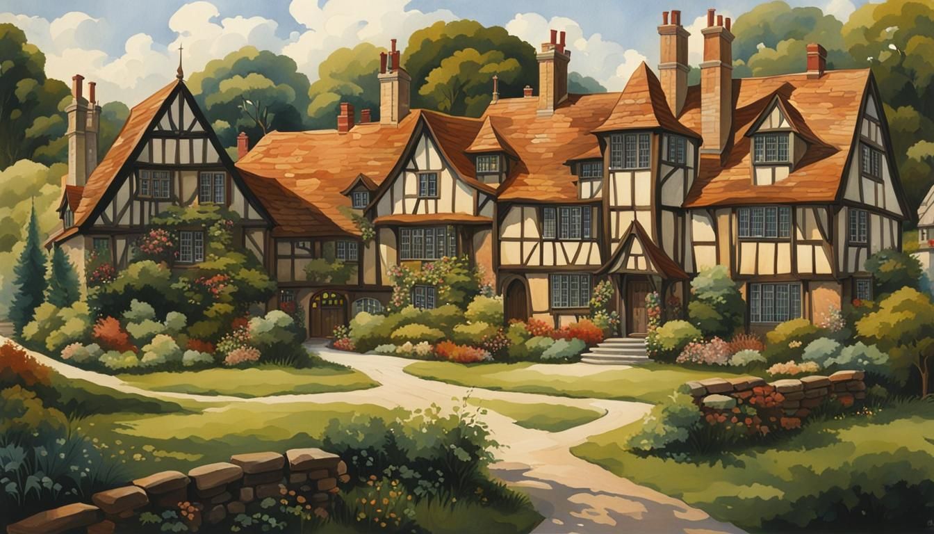 Bucolic Tudor-Style - AI Generated Artwork - NightCafe Creator