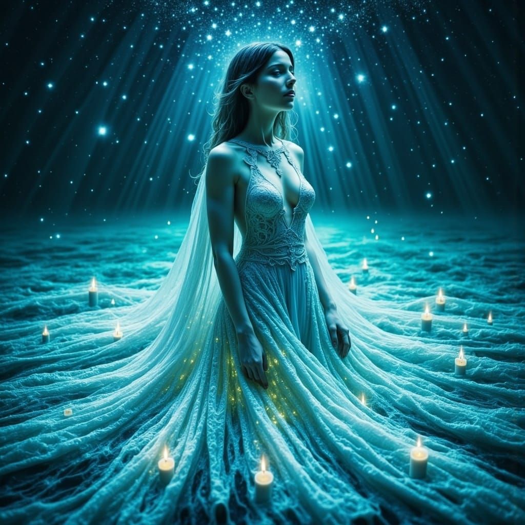 Lady of the Lake - Ethereal Lady Rises from the Lake in a Dr...