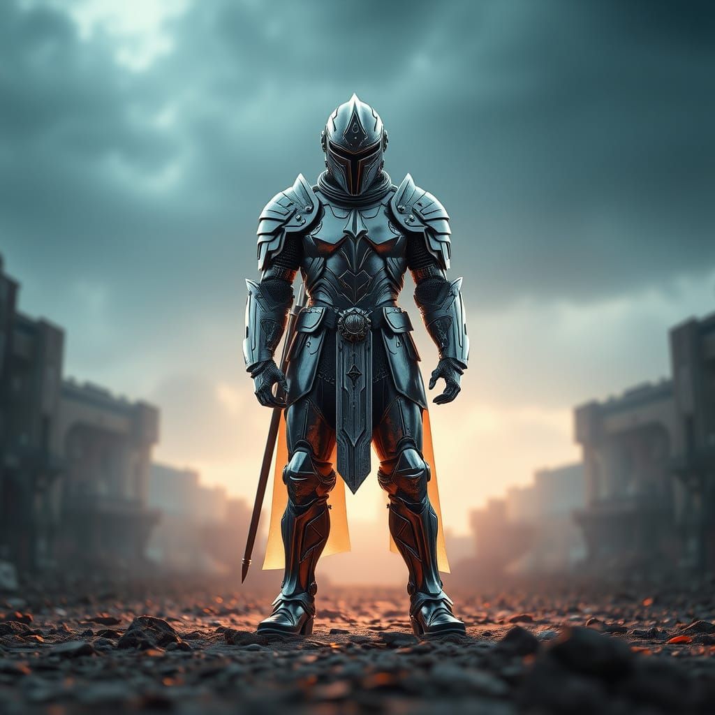 tempelier crusader - Futuristic Templar Crusader in Polished...