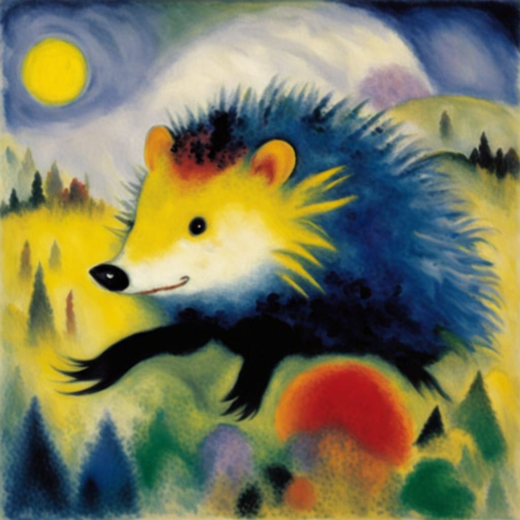 Ethereal Hedgehog in Mysterious Fog - AI Art