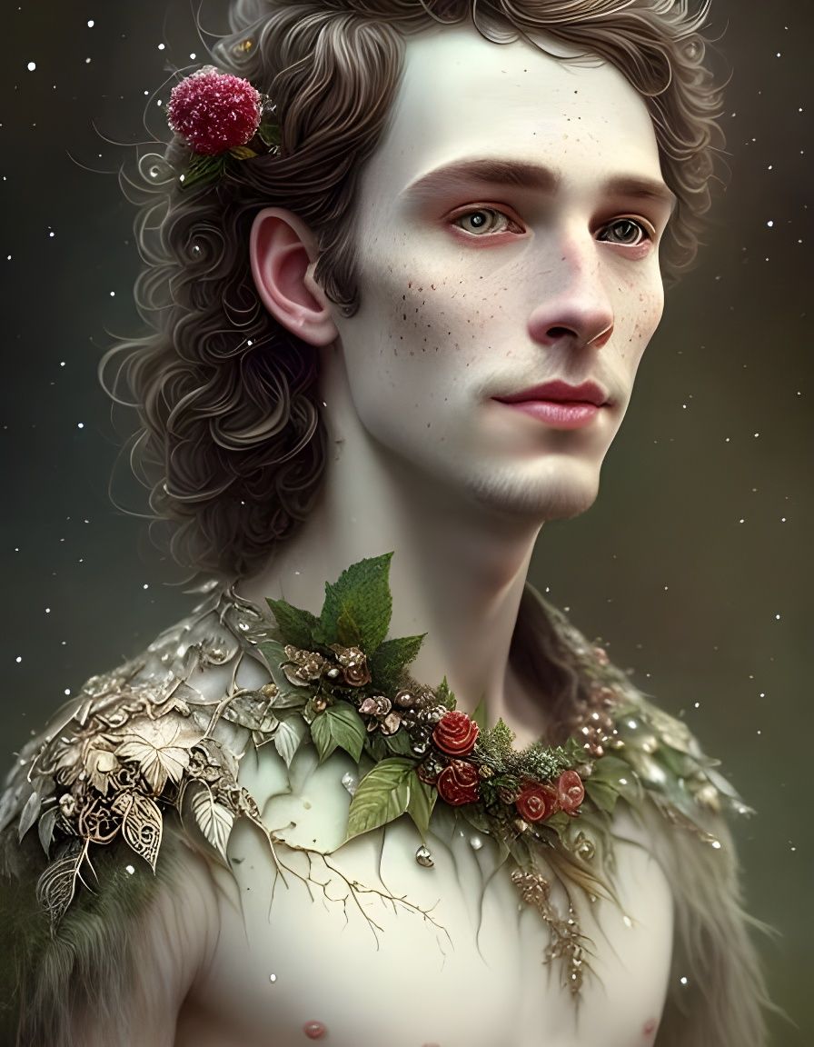 Winter Dryad, male - AI Generated Artwork - NightCafe Creator