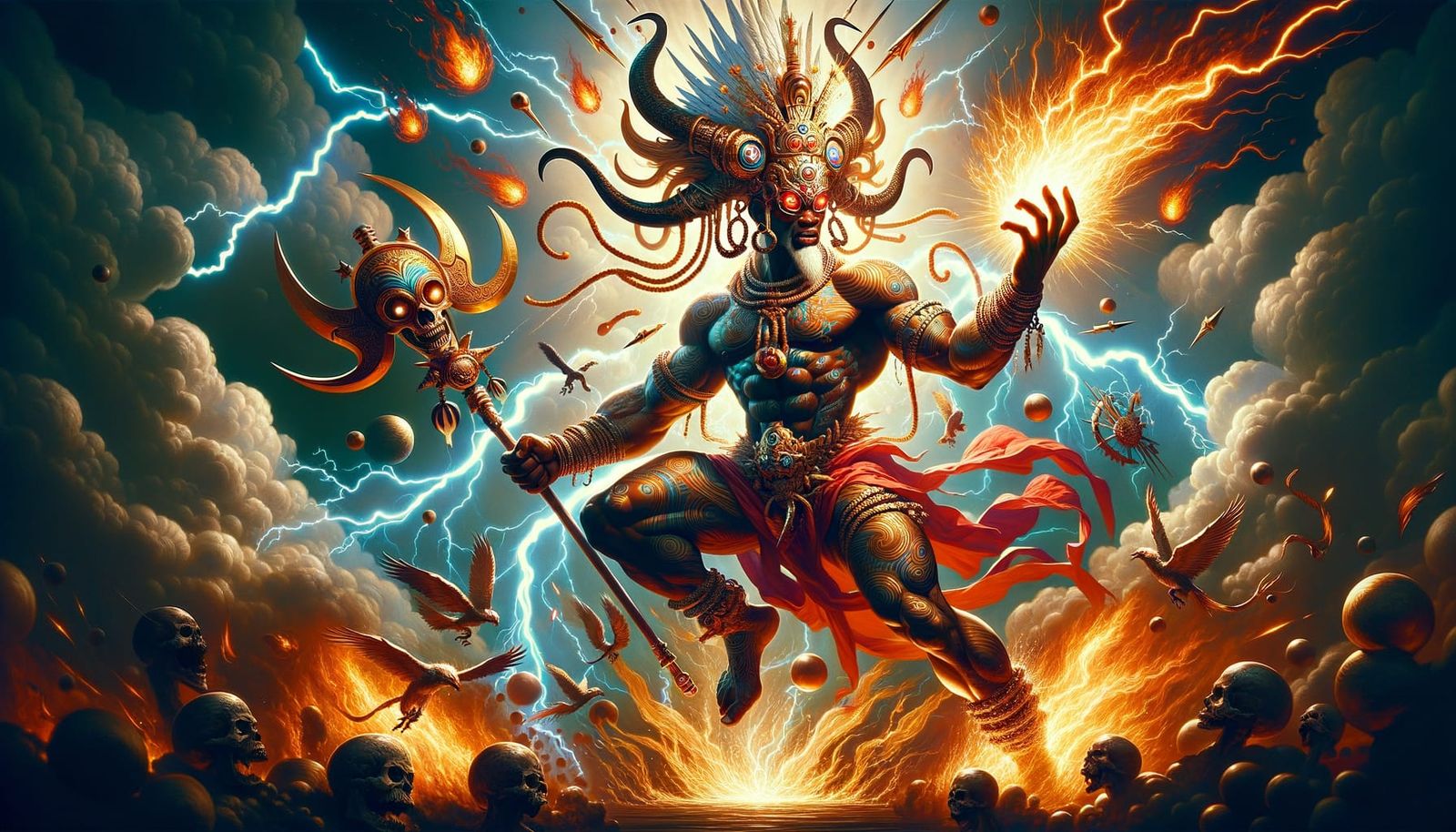 Shangó, the God of thunder, lightning, and fire of the Santeria and ...