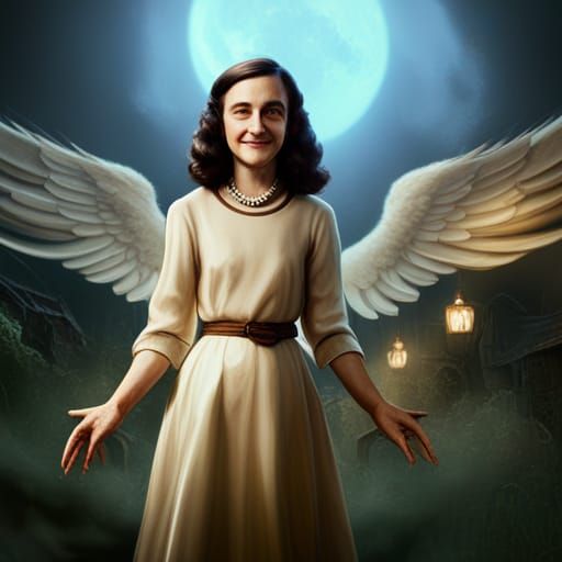 Anne Frank as an angel - AI Generated Artwork - NightCafe Creator