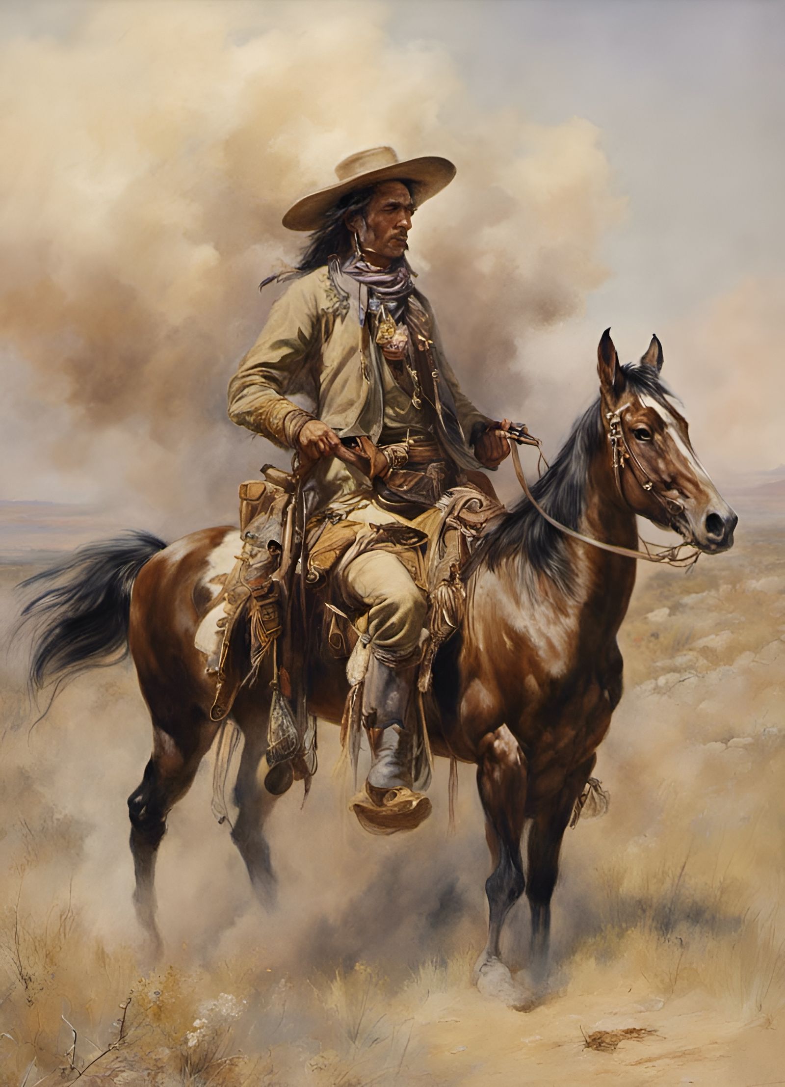 First Nations Cowboy - AI Generated Artwork - NightCafe Creator