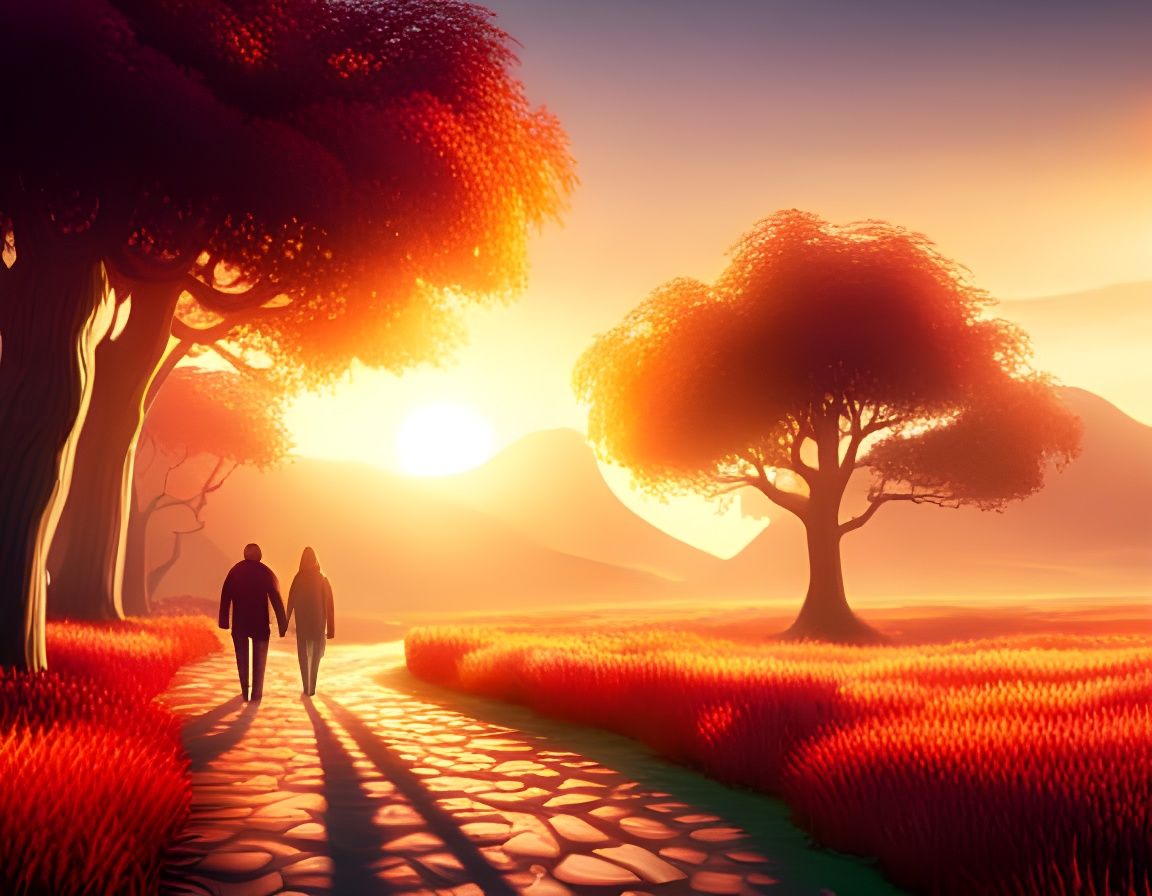 A healing evening stroll - AI Generated Artwork - NightCafe Creator