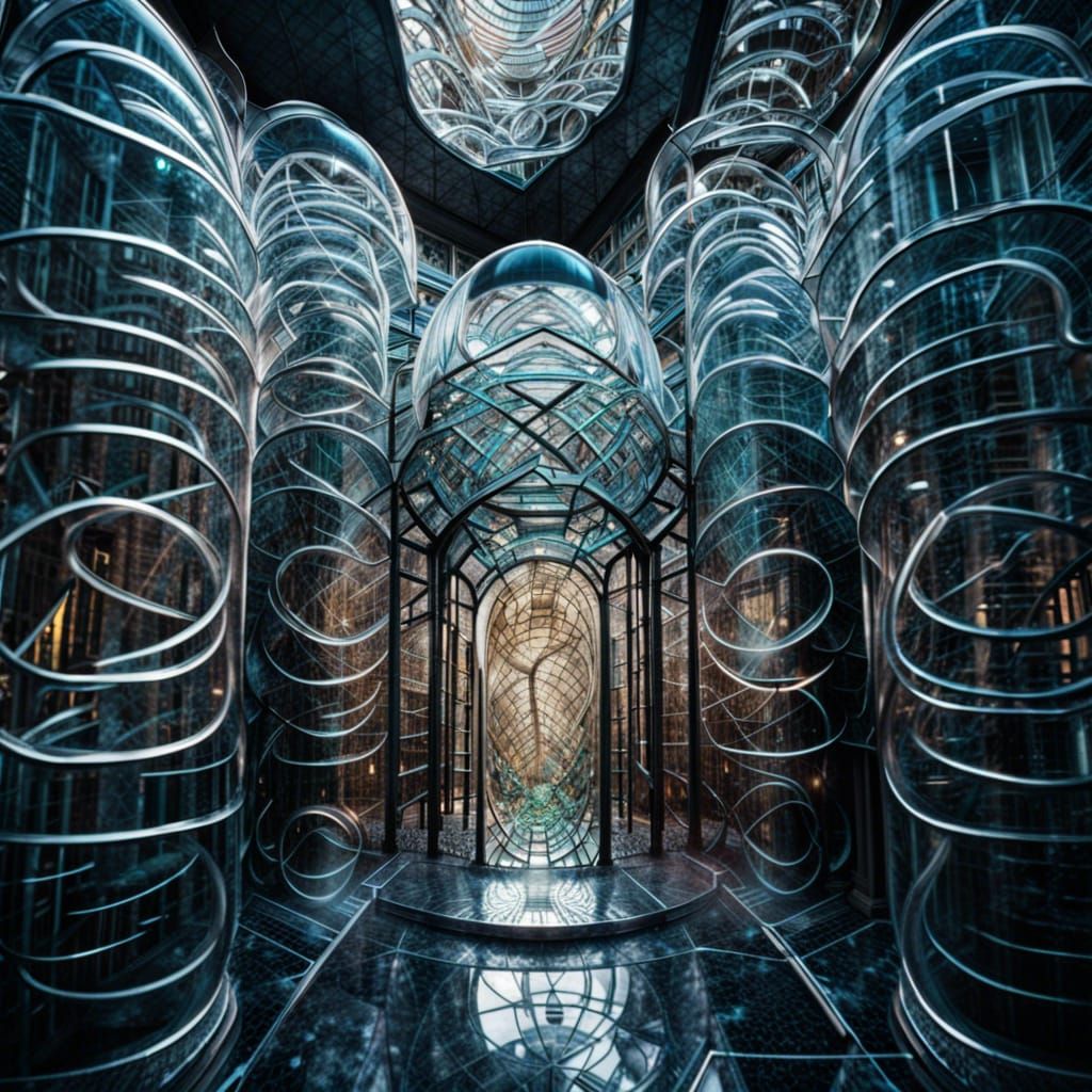 Complex Crystal Glass Maze - AI Generated Artwork - NightCafe Creator