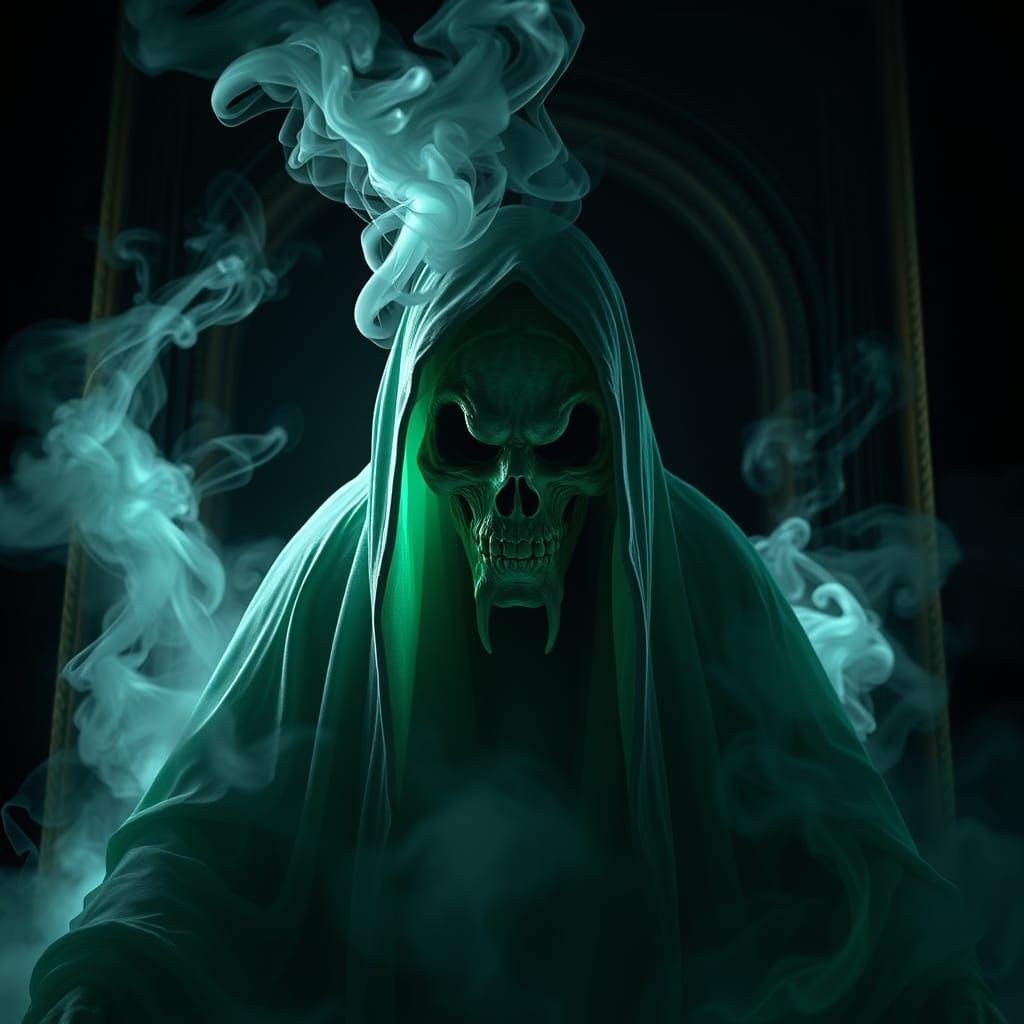 Transparent sinister ghost - Ethereal Specter Made of Smoke...