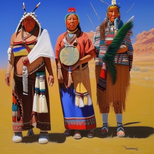 The Zuni and kachinas - AI Generated Artwork - NightCafe Creator