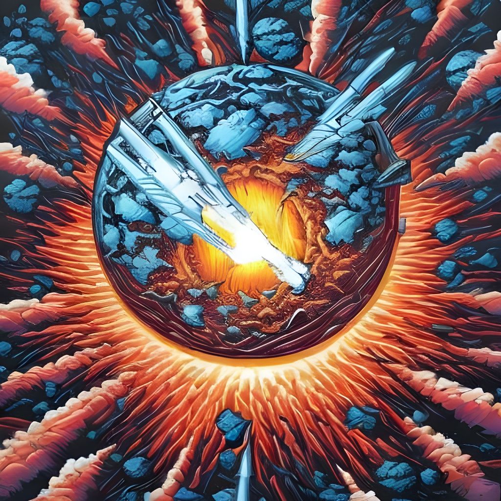 Exploding Planet - AI Generated Artwork - NightCafe Creator