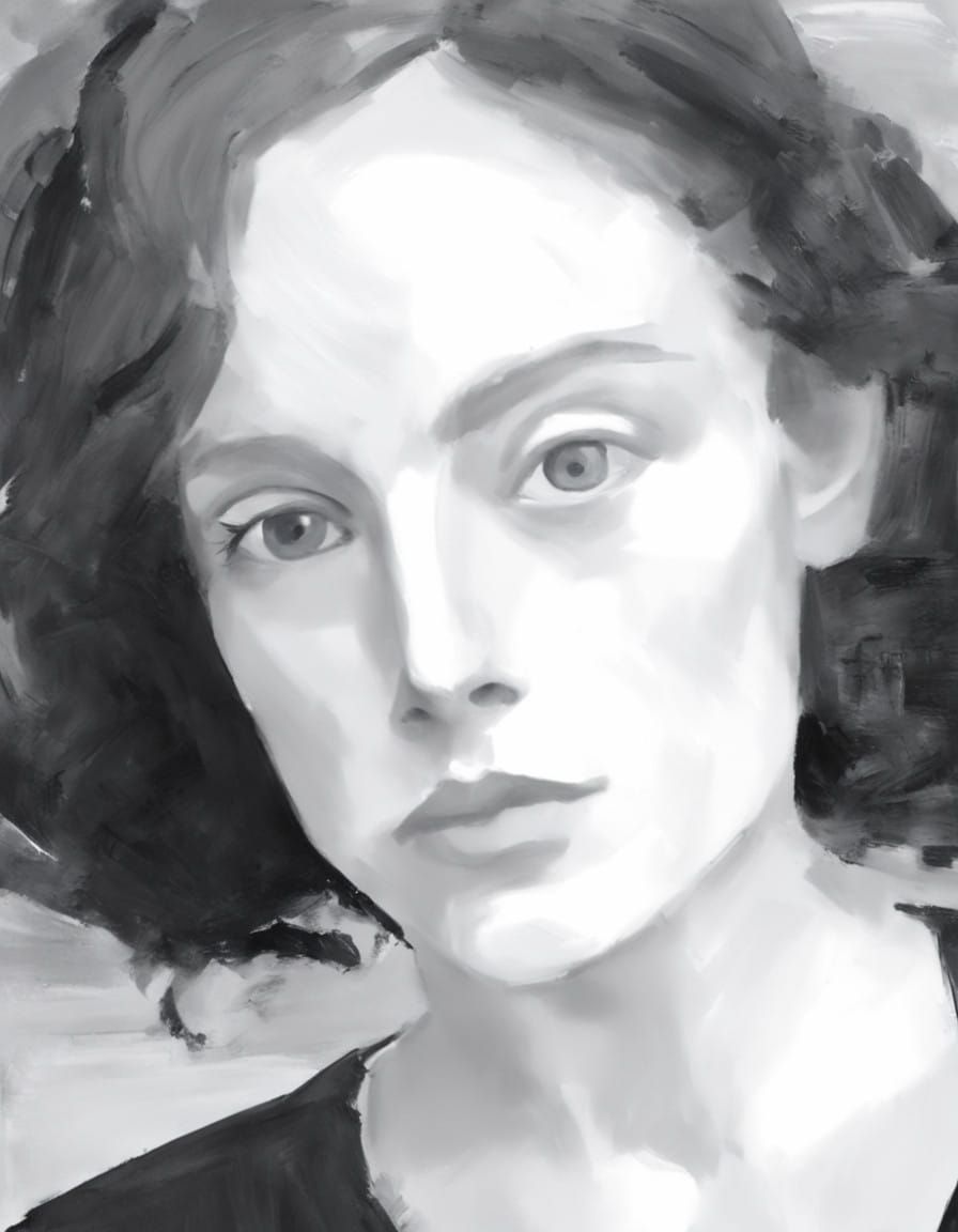 Impasto Portrait in Response to Picasso's Olga - AI Art