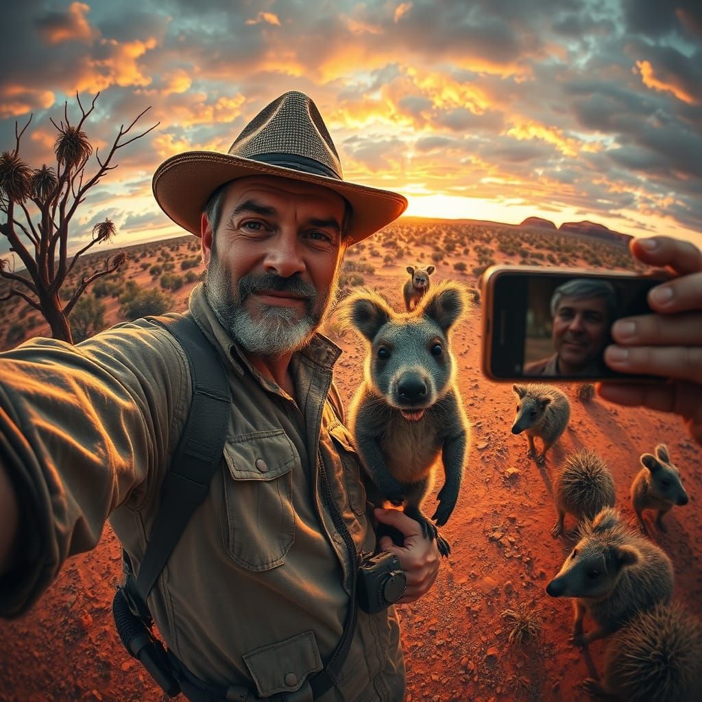 Australian Outback Quokka Encounter in Epic Cinema... - AI Art