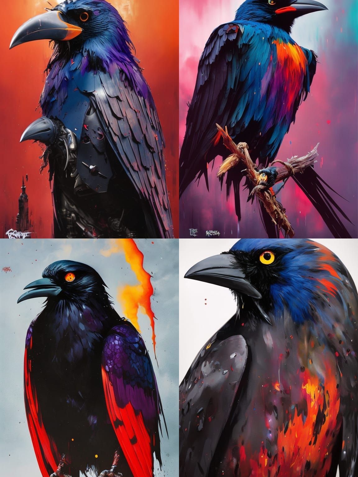 King Crow Graffiti Art by Tim Burton - AI Art