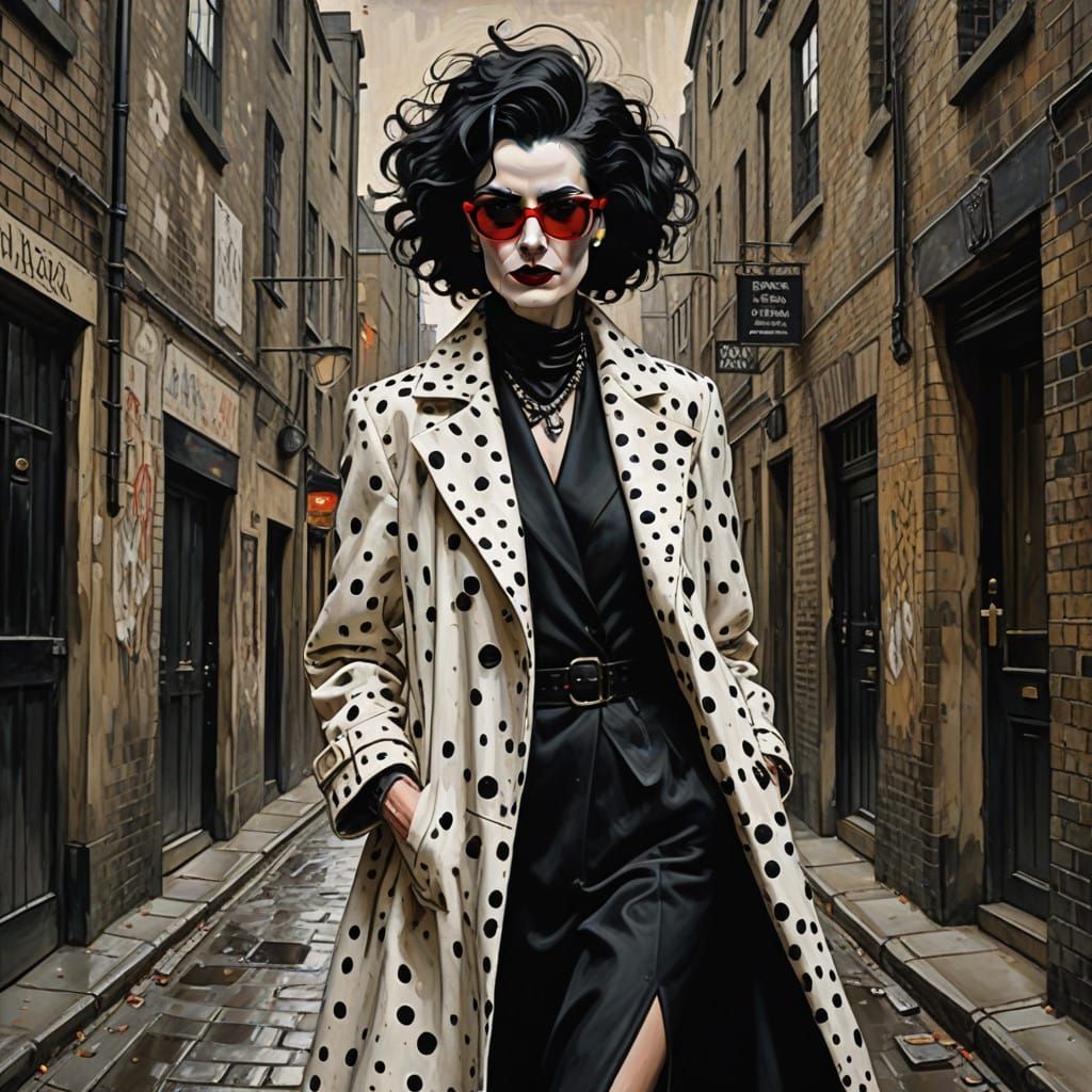 Realistic Portrait of Cruella de Vil's Dual Person... - AI Art