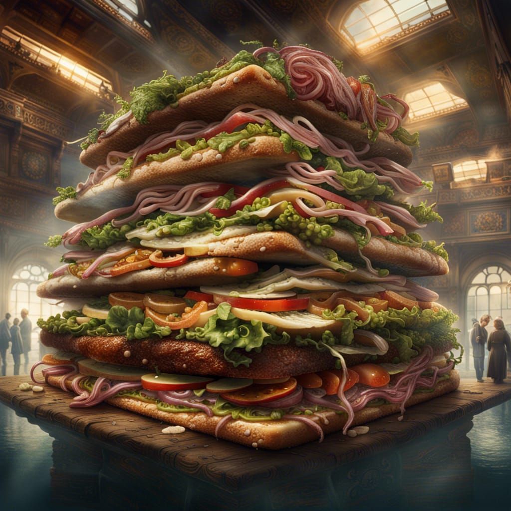 giant sandwich - AI Generated Artwork - NightCafe Creator