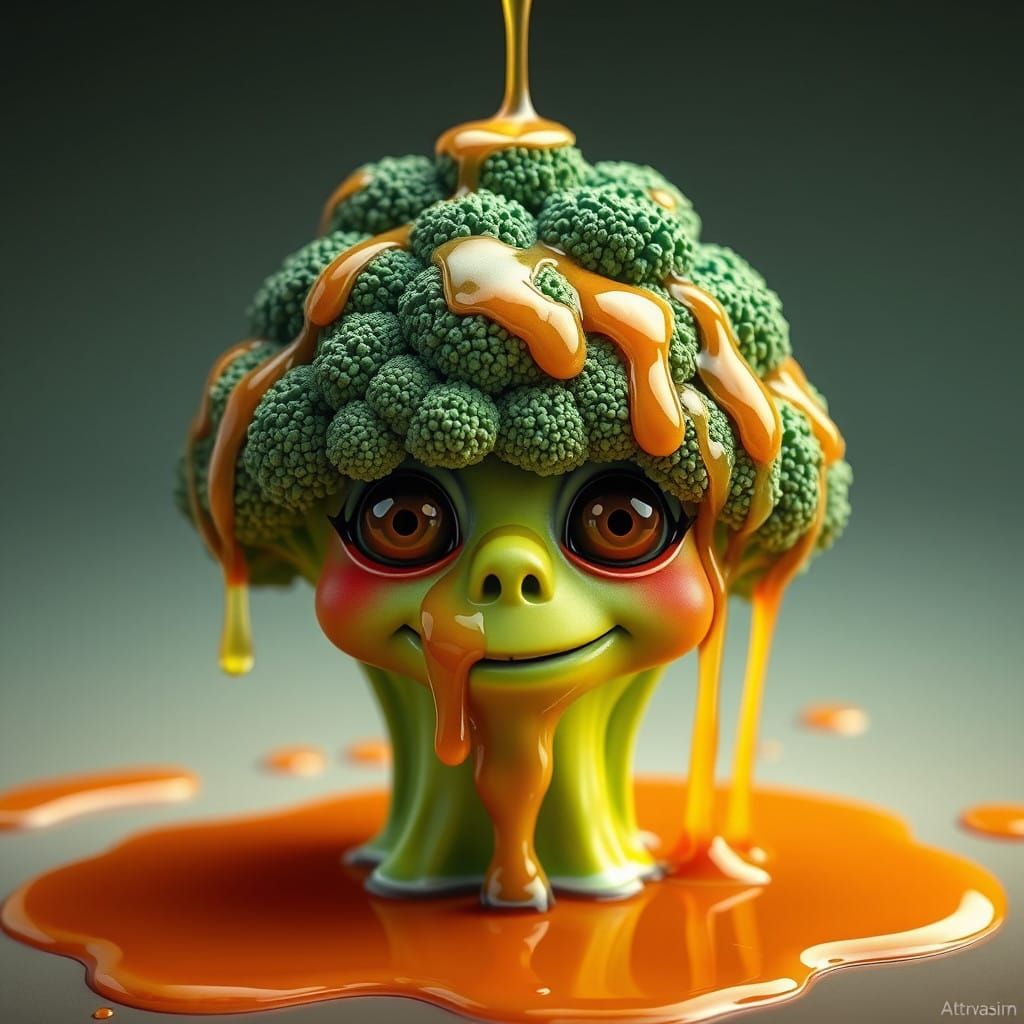 Whimsical Broccoli Entity in 8K V-Ray Style - AI Art