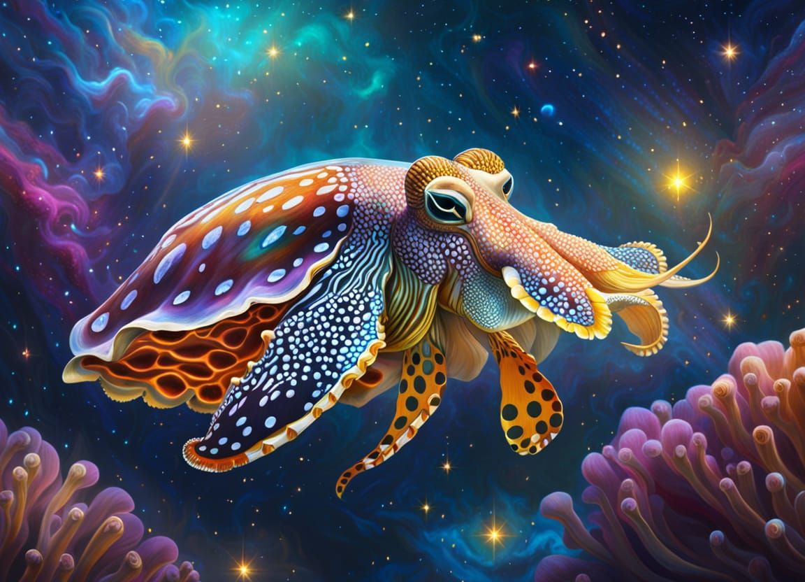 Cosmic Cuttlefish - AI Generated Artwork - NightCafe Creator