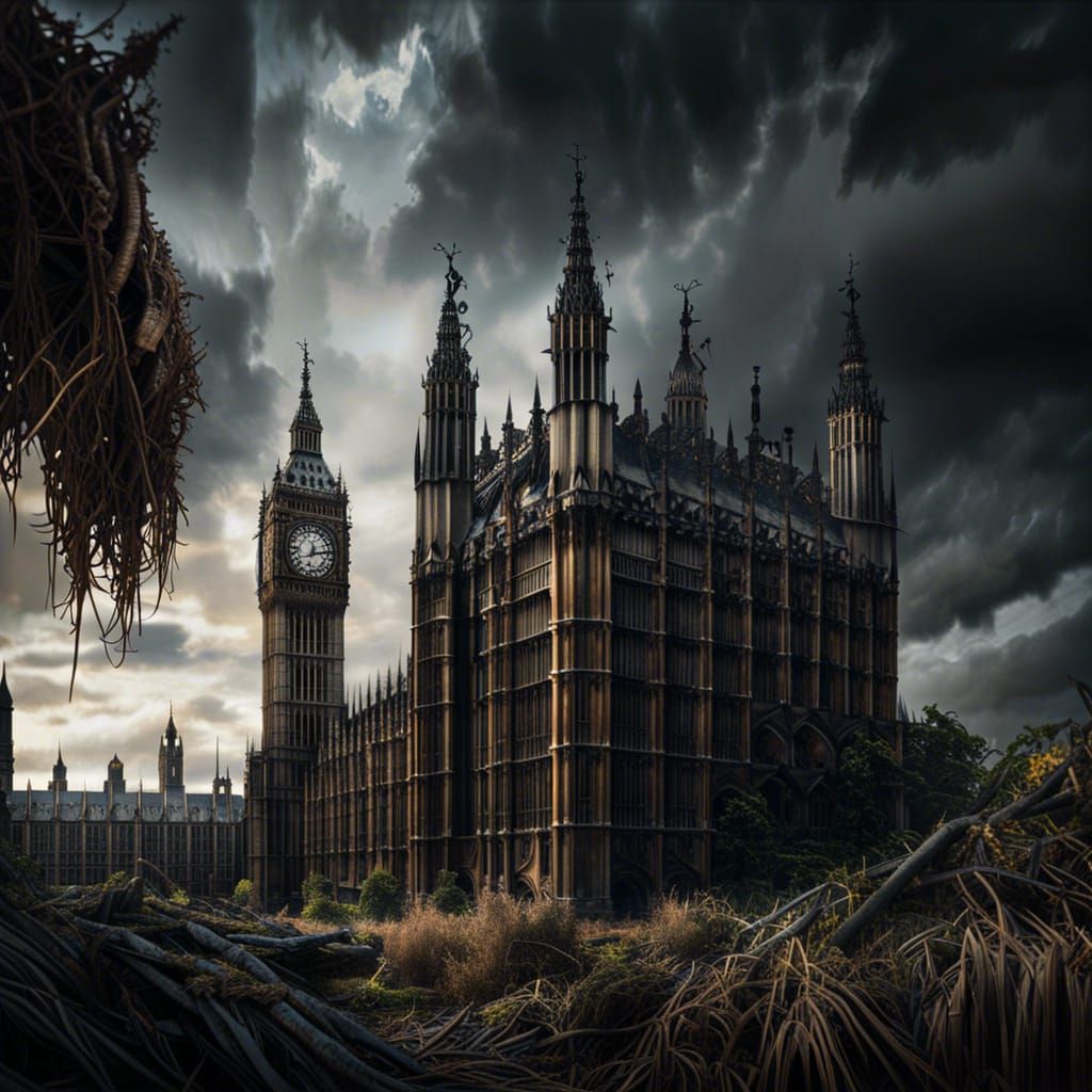 Post-Apocalyptic Westminster - AI Generated Artwork - NightCafe Creator
