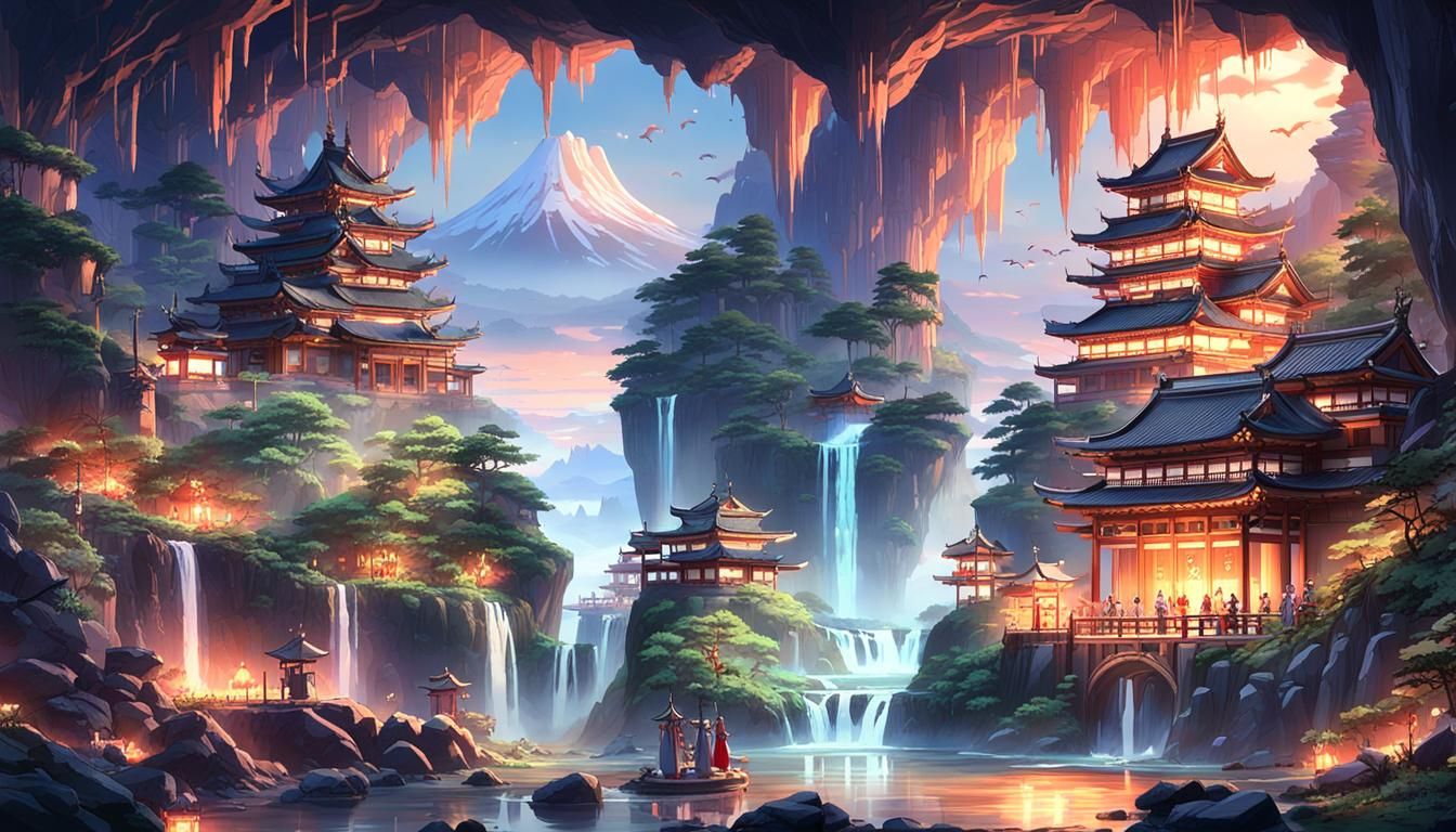 Cave view of Black Dragon Society base - AI Generated Artwork ...