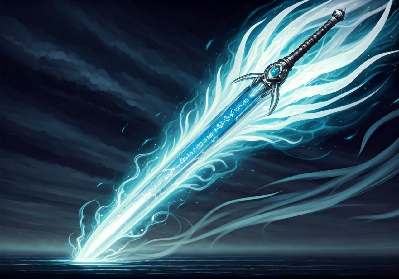 Ethereal Storm Sword: Wind-Infused Blade of Power - AI Art