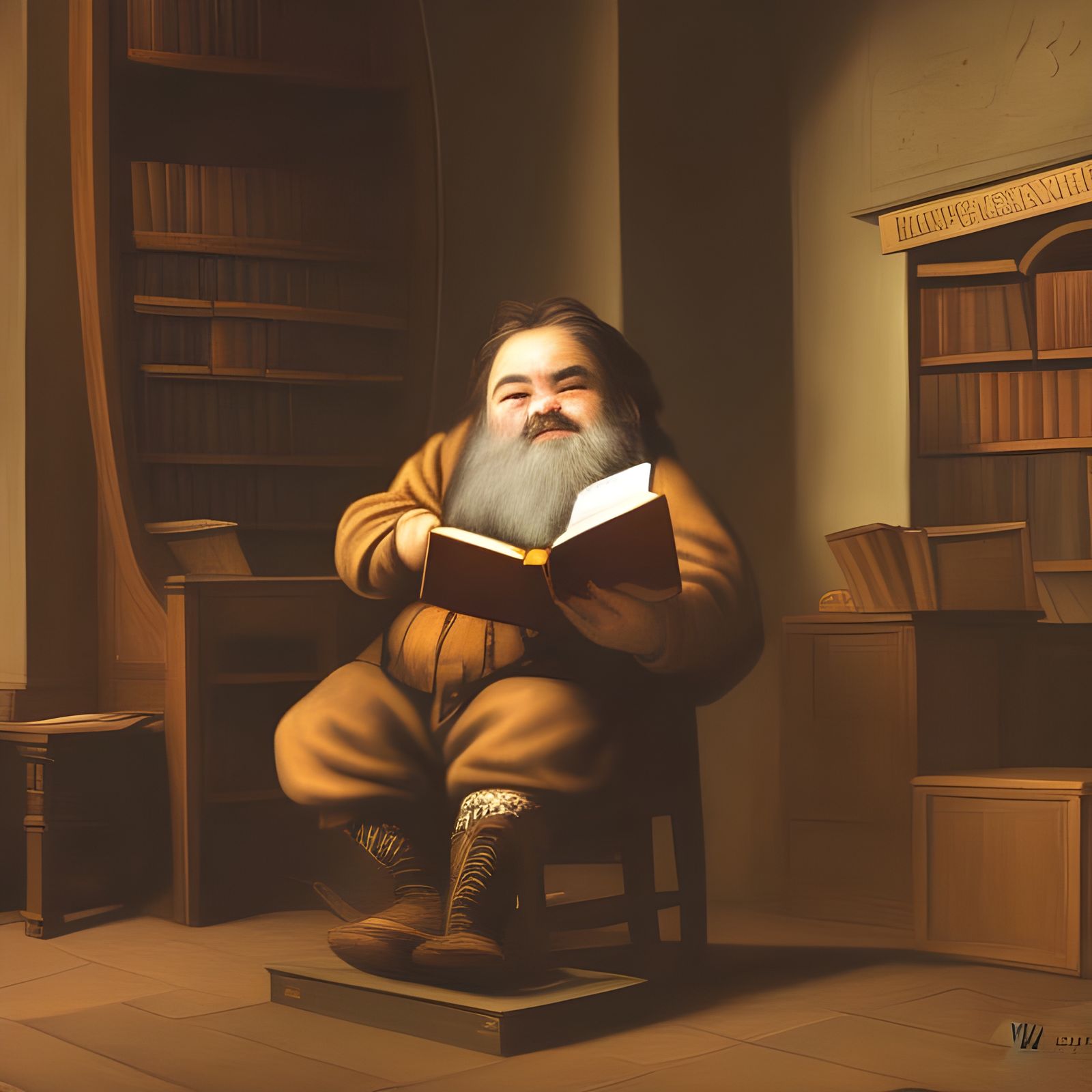 A Dwarf reading a book - AI Generated Artwork - NightCafe Creator