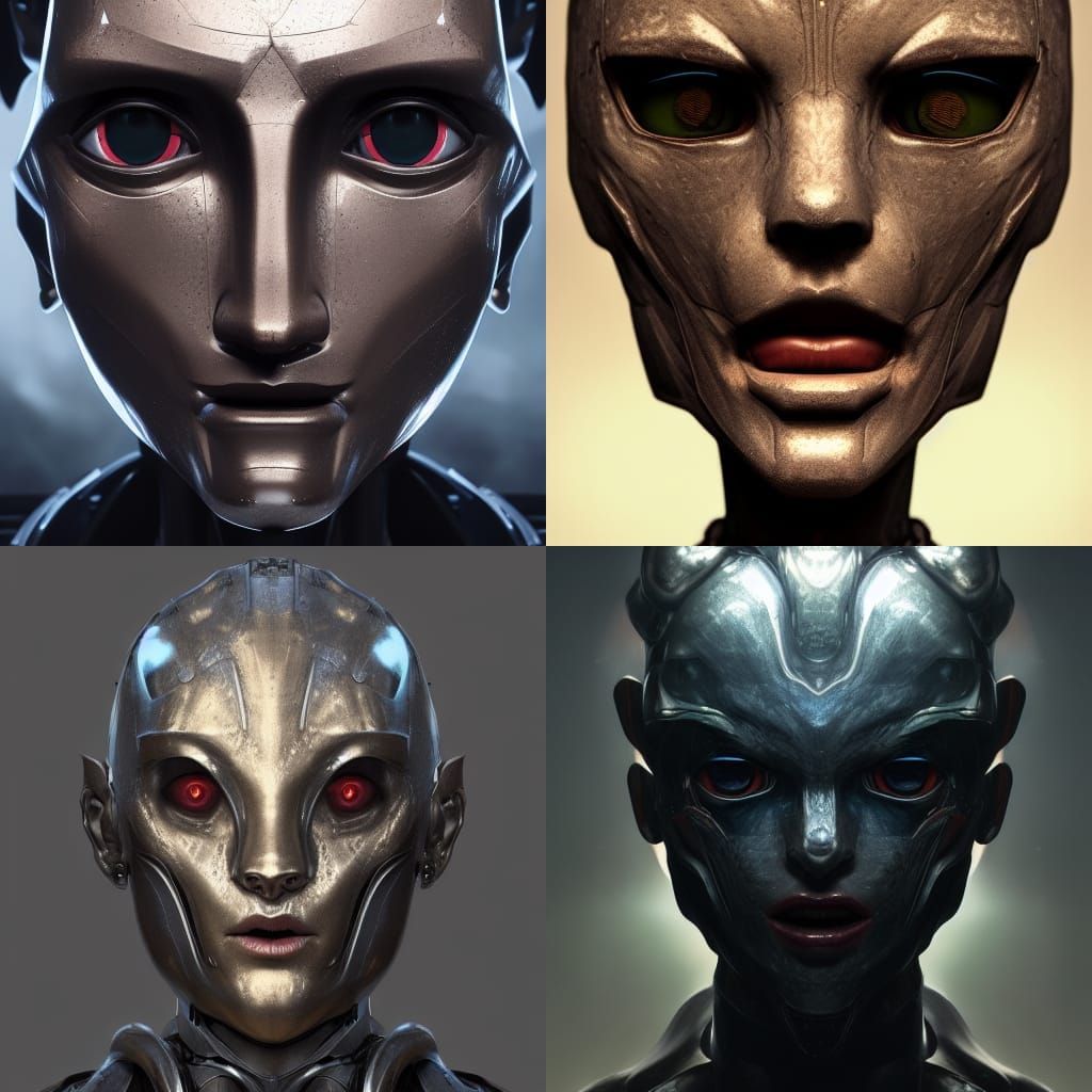 Mask humanoid robot face - AI Generated Artwork - NightCafe Creator