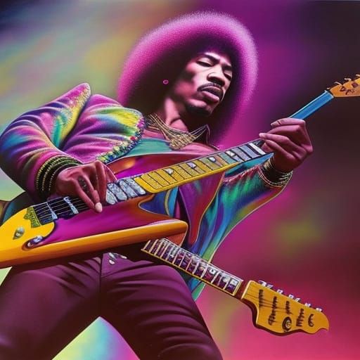 Jimi Hendrix wearing a bandana scarf flowing clothes 1970 concert stage ...