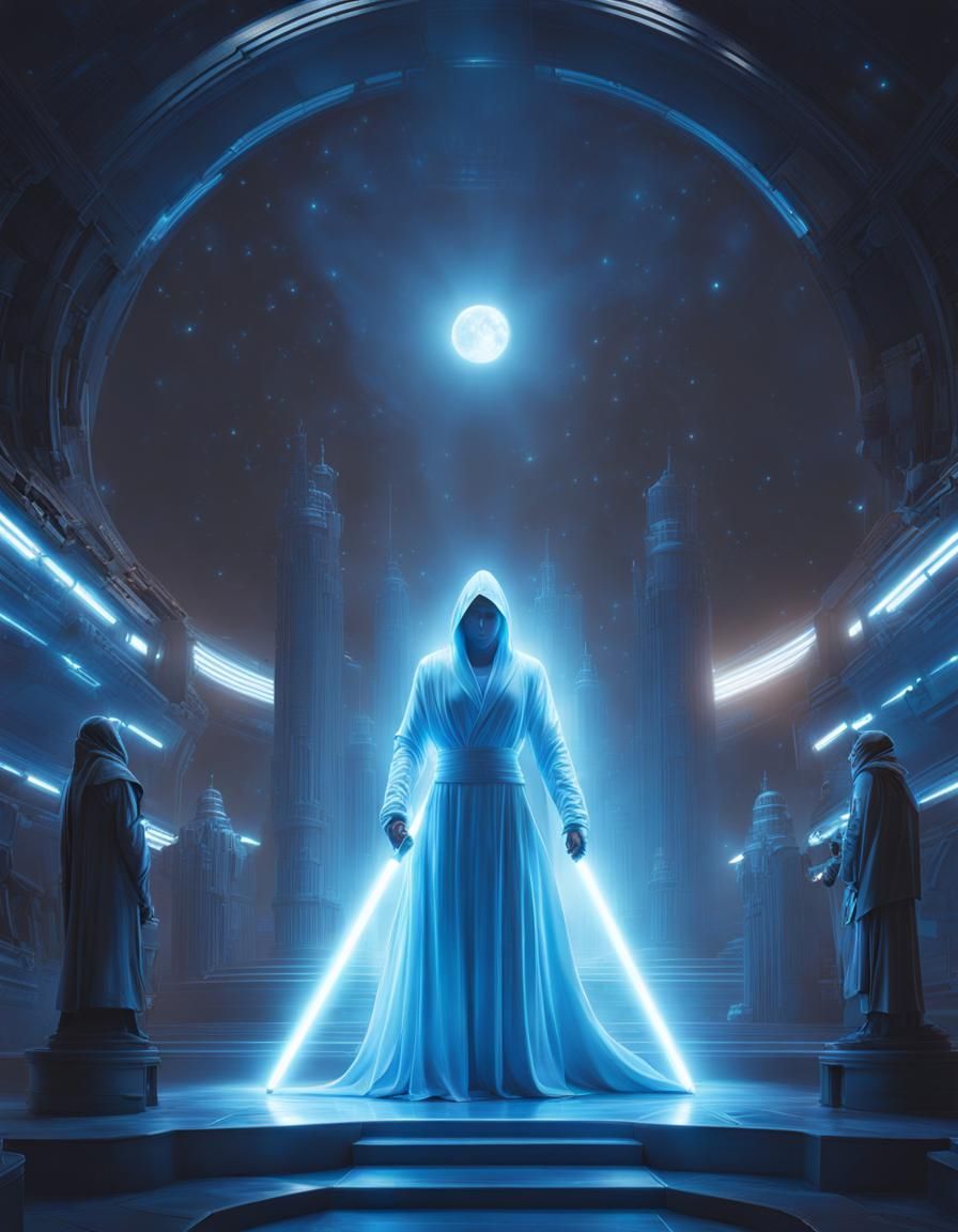 Hologram of Jedi - AI Generated Artwork - NightCafe Creator